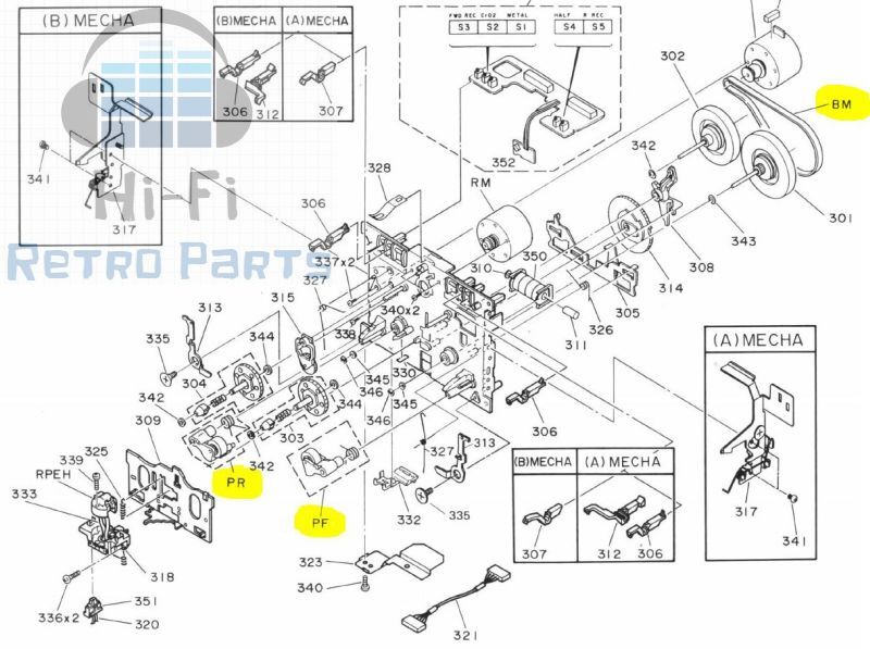 KENWOOD KX-W8040 belts and pinch rollers | Hi-Fi RetroParts